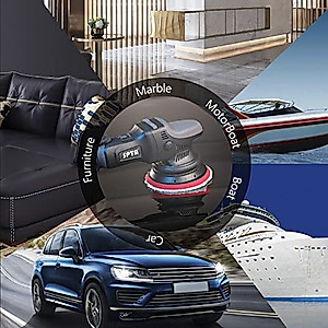 SPTA Microfiber Cutting Pads, Microfiber Finishing Pads 2Pcs 6Inch 150mm Microfiber Finishing Disc Soft Microfiber Wax Removal Pad for Dual Action Car Polisher Finishing Polishing Waxing -MPBFS6W-2