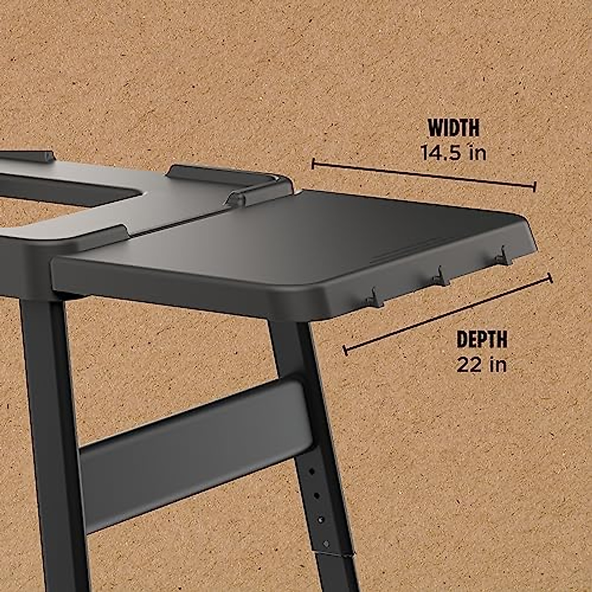 Ninja XSKUSSDTBL Attachable Table, Woodfire Universal Stand, Side Utensil Holder, Left or Right Compatible, Weather-Resistant, Black, 14.5" x 22"