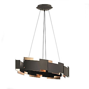 Modern Style Chandelier，Iron Living Room Round Pendant Chandelier 6 Bulbs for Dining Table Entrance Kitchen Island