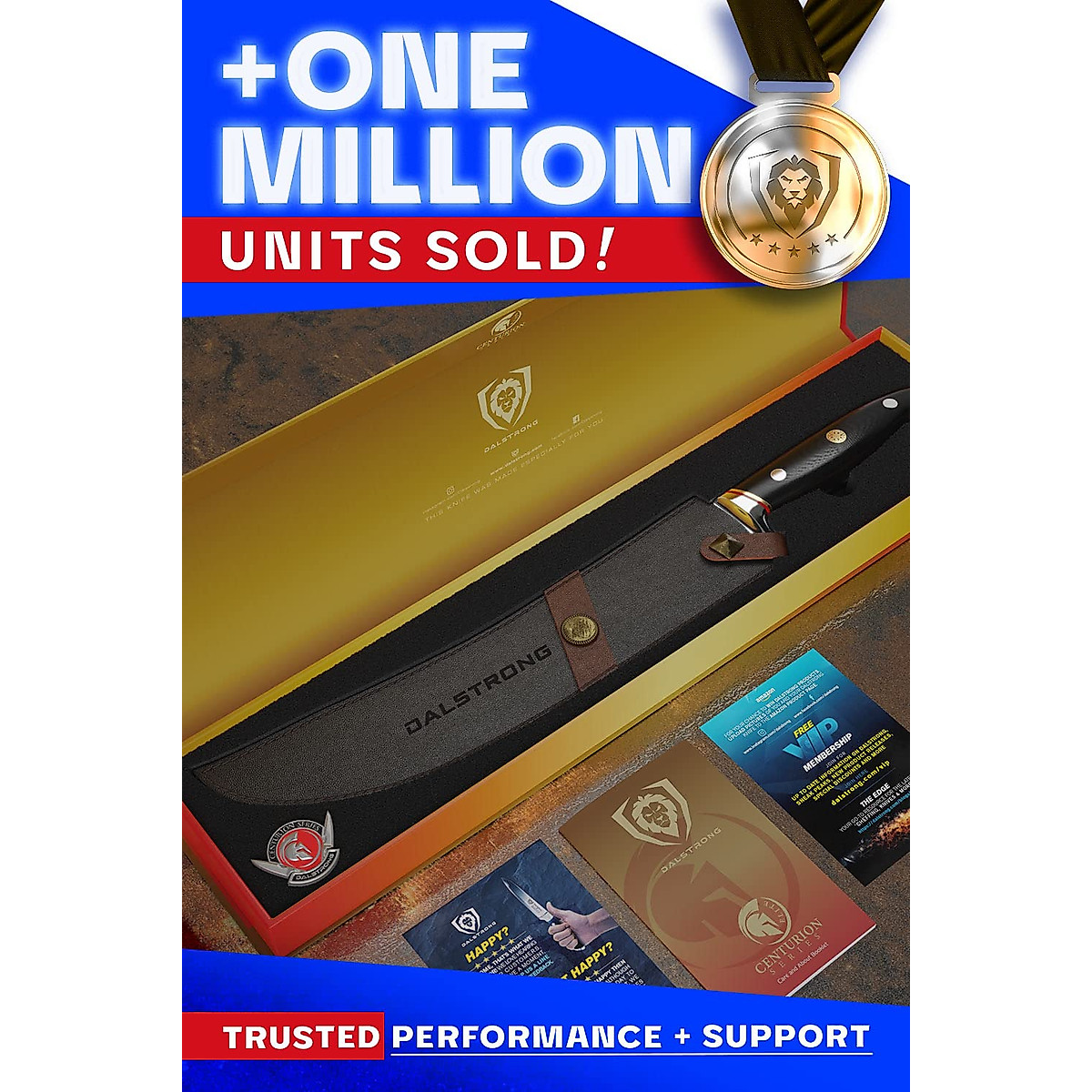 Dalstrong Butcher Knife - 10 inch - Centurion Series - Premium Swedish 14C28N High Carbon Stainless Steel - G10 Handle Meat Kitchen Knife - Razor Sharp Carving Breaking Knife - Sheath Included