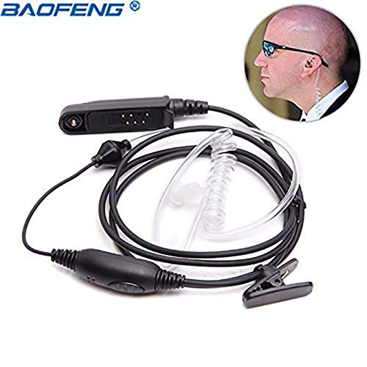 BaoFeng UV-9R Waterproof Covert Air Acoustic Tube Earpiece Earphone Headset for BaoFeng UV-XR A-58 UV-5RWP GT-3WP BF-9700 Waterproof Transceiver Two-Way Radio