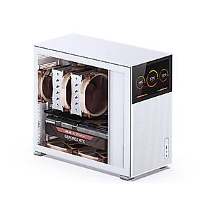 JONSBO D41 MESH SC White ATX Computer Case with Screen,ATX/M-ATX Mainboard/Support RTX 4090(335-400mm) GPU 360/280AIO,Power ATX/SFX: 100mm-220mm Multiple Tool-Free Design,White