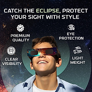 Solar Eclipse Glasses AAS Approved 2024 - [25 Pack] Trusted for Direct Solar Eclipse Viewing - ISO 12312-2 & CE Certified