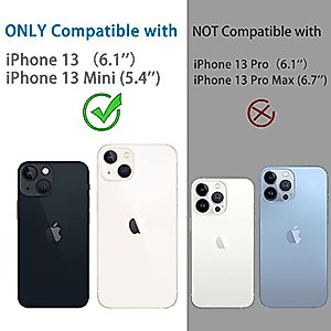Dengduoduo 【3 Pack】 Tempered Glass Camera Lens Protector for iPhone 13 6.1" & iPhone 13 Mini 5.4", Ultra HD, 9H Hardness, Anti-Scratch, Case Friendly, Easy to Install [No Affect on Night Shots]