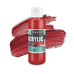 Sargent Art Primary Acrylic Paint Set, 4 Ounce bottles x 6 Pack Set, Non-Fading, Rich Vivid Pigments, Brilliant Matte Finish, Fast Dry Formula, Non-Toxic