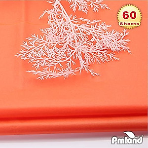 PMLAND Gift Wrapping Tissue Paper - Orange Color - 26 Inches x 20 Inches 60 Sheets