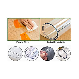 Clear PVC Desk Chair Mat Transparent Clear PVC Pet Food Mat,Transparent PVC Large Office Chair Mat for Hardwood Floor, 2mm thick,80/100/120/140cm wide,for Hard Floor Carpet Protection,100-600cm for Of