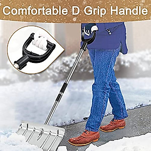 Snow Shovel Handle Replacement, D Grip Spade Shovel Handle 32 30 28mm Adjustable Inner Diameter Snow Shovel Replacement Handle for Digging Raking Gardening Tool