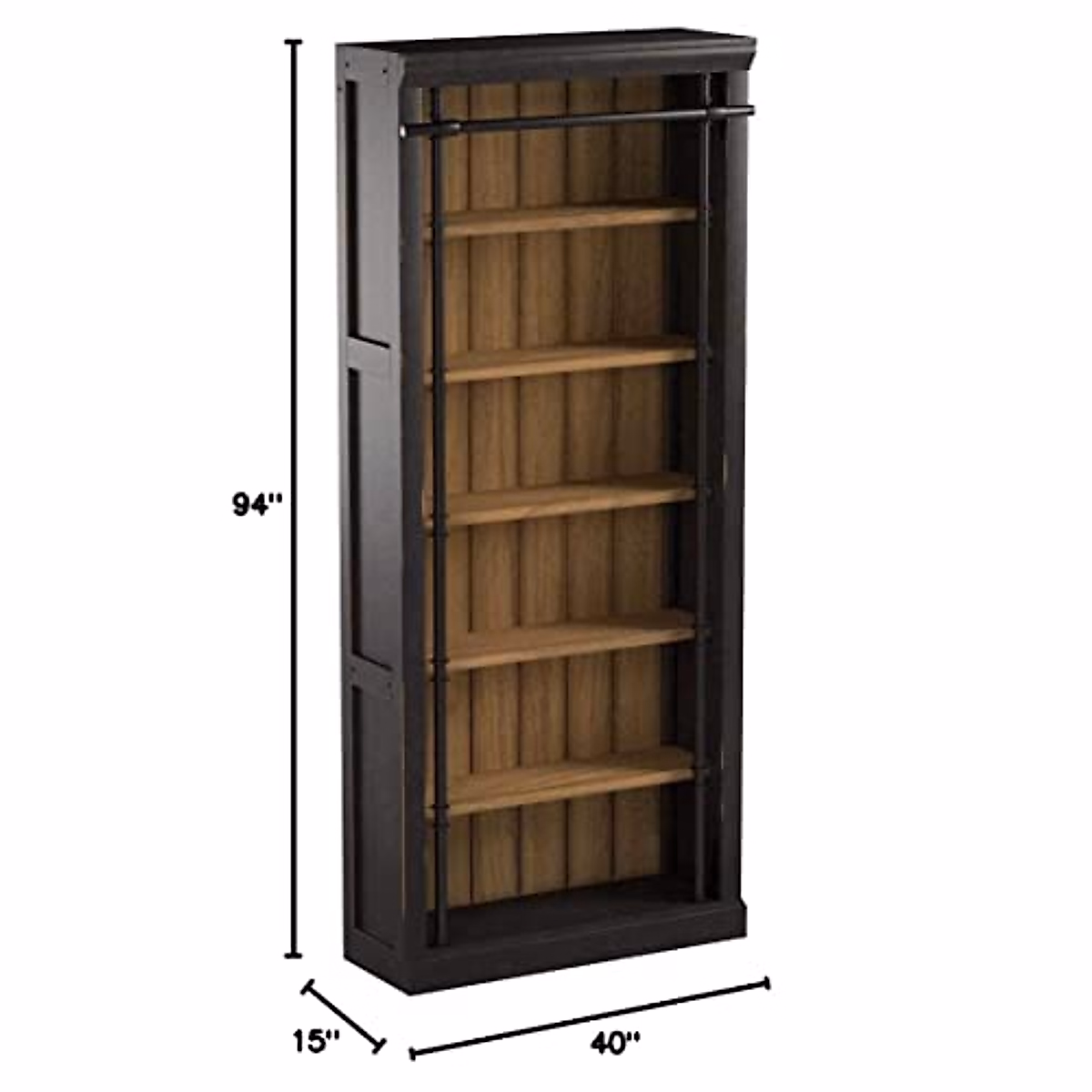 Martin Furniture Fully Assembled Aged Ebony Toulouse 6 Shelves Bookcase,