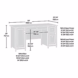 Sauder 424800 Curiod Computer Desk, Chalked Chestnut
