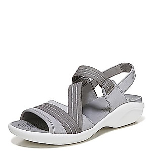 BZees Womens Chance Strappy Sandal Silver Shimmer 6.5 M