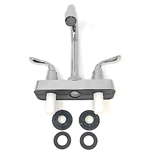 4" Faucet Bathroom Bar Utility Sink Plastic Chromed, 2 ADA Push Handles [PRO-3735P] - Grifo de Plastico de Calidad para baño o cocina