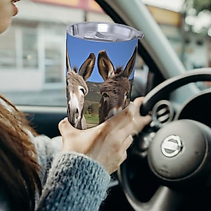 quopvn Funny Donkeys Print 20oz Car Cup Ps Material Lid, Perfect For Hot & Cold Drinks