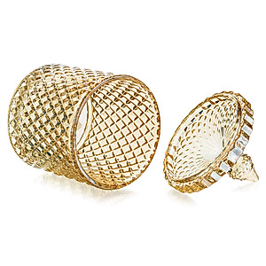 Candy Dishes with Lids-Candy Containers Glass Cookie Amber Jar for Candy Buffet Decorative Jars Candy Buffet Dishes for Party Wedding Display Pothecary Flour, Small+Large