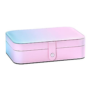Kendal Travel Jewelry Box, Small Portable Jewelry Organizer Mini Jewelry Case for Women, Earing Organizer, Leather Portable Jewelry Storage Boxes for Rings Earrings Necklaces Bracelets (Gradient)