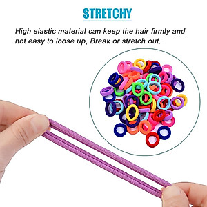 100 PCS Baby Hair Ties, Elastic Hair Bands Small Hair Ties for Girls Rubber Bands Elastic Ponytail Holders (10 Colors)