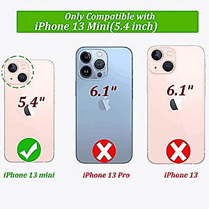 KRHGEIK Designed for iPhone 13 Mini Wallet Case,Women Flip Folio Cover with Butterfly Embossed PU Leather Kickstand Credit Card Holder Slots Wrist Strap Phone Case for iPhone 13 Mini 5.4" (Purple)