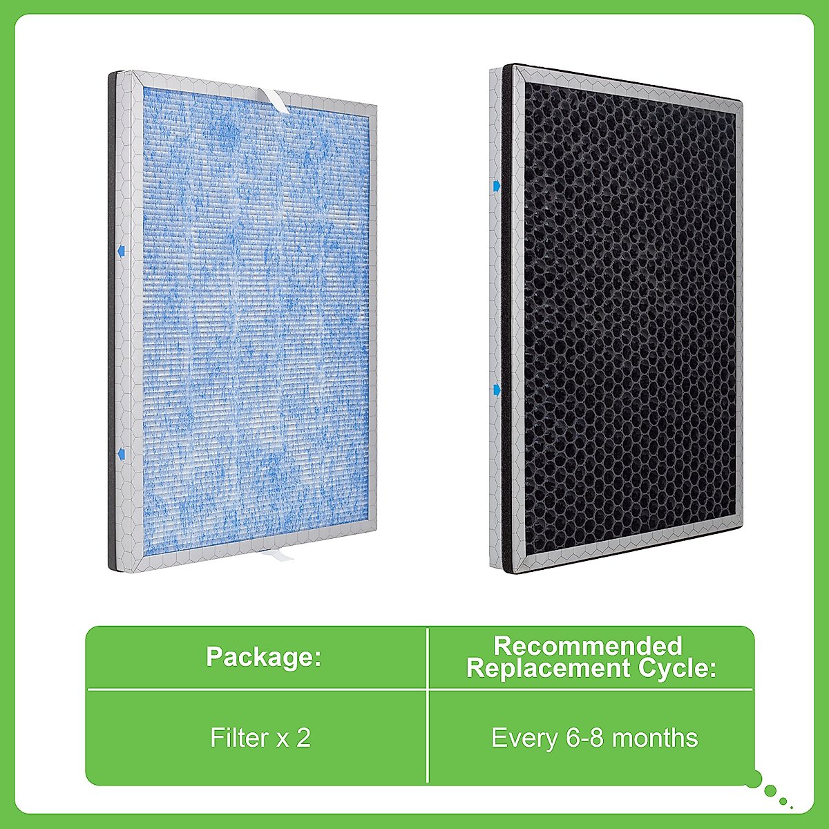 Hichoryer【Upgraded】MSA3 Air Purifier Replacement Filter,Compatible with Membrane Solutions Air Purifier MSA3 & MSA3S, 3-in-1 H13 True HEPA Filter with Odaller Pure Technology, 2 Pack