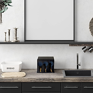 Acrylic Utensil Dispenser Cutlery Organizer 3 Compartment Utensil Holder for Party Knife Spoon and Fork Holder Plastic Silverware Holder for Kitchen Countertop Restaurant Storage (Black Transparent)