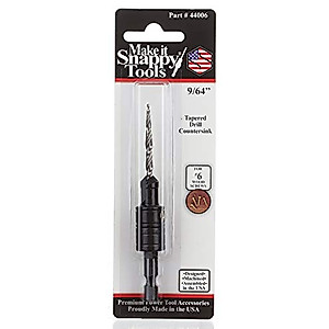 Snappy Tools 9/64 Inch Tapered Drill Countersink for #6 Screw (Replaces Part # 44009) #44006