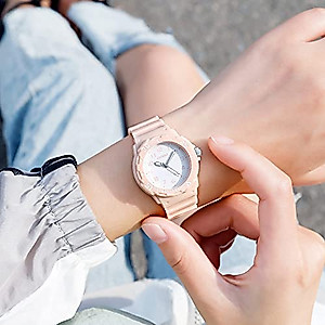 Women's Watch Sports Waterproof Watches Nurse Minimalist Simple Analog Watch Casual Ladies Watch Rose Gold Pink