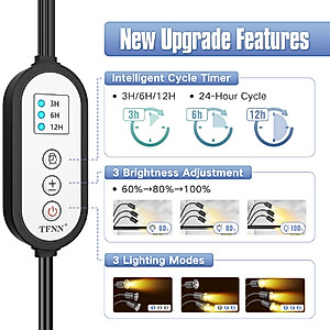 TFNN Reptile Heat Lamp, Three Head Reptile Light with Cycle Timer,UVA UVB light, dimmable Basking lamp for Tortoise, Bearded Dragon, Lizard, Snake, E26/27 Base with 4 Bulbs (50W)-Black