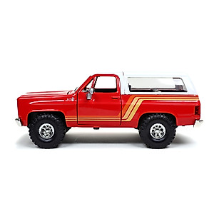 Jada Toys Just Trucks 1:24 1980 Chevy Blazer with Rack Die-cast Car Red, Toys for Kids and Adults