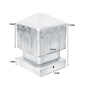 POCHY Fence Post Cap, Acorn Top Fence Finials, Galvanized Iron Railing Cover for Villa Stair, Mailbox, Deck, Dock, Piling Caps, 4 Pcs,60x60mm