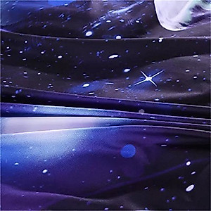 Suncloris,3D Shining Blue Galaxy Star Queen Size 4pc Bedding Sets1 * Duvet Cover 1 * Flat Sheet 2 * Pillowcase (no Comforter Inside) (Queen, Flat Sheet)