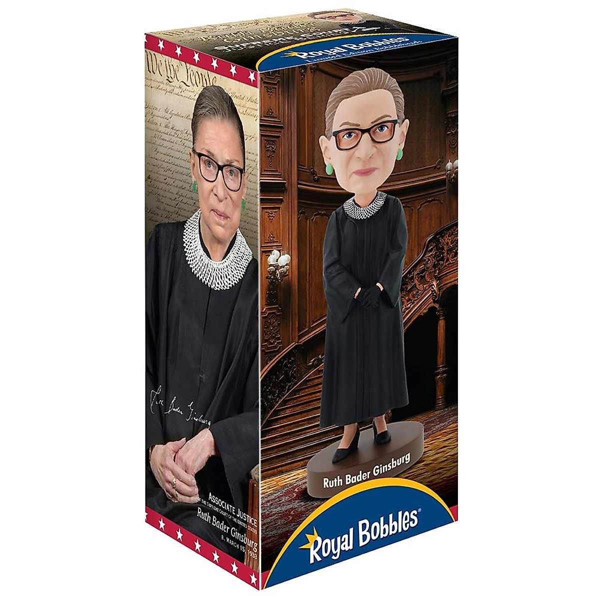 Royal Bobbles Ruth Bader Ginsburg Bobblehead, Premium Polyresin Lifelike Figure, Unique Serial Number, Exquisite Detail