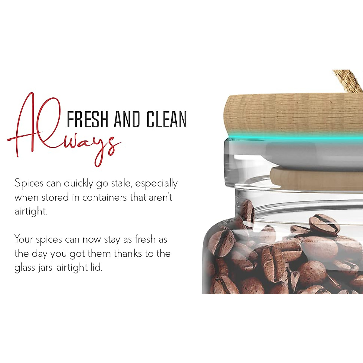 DESIGN INN 12 Airtight Glass Spice Jars with Bamboo Lids - 8oz Empty Spice Bottles Containers, 100 White, Spice Jars With Label & Spoon, 40 Black Labels And Pen, Spice Containers