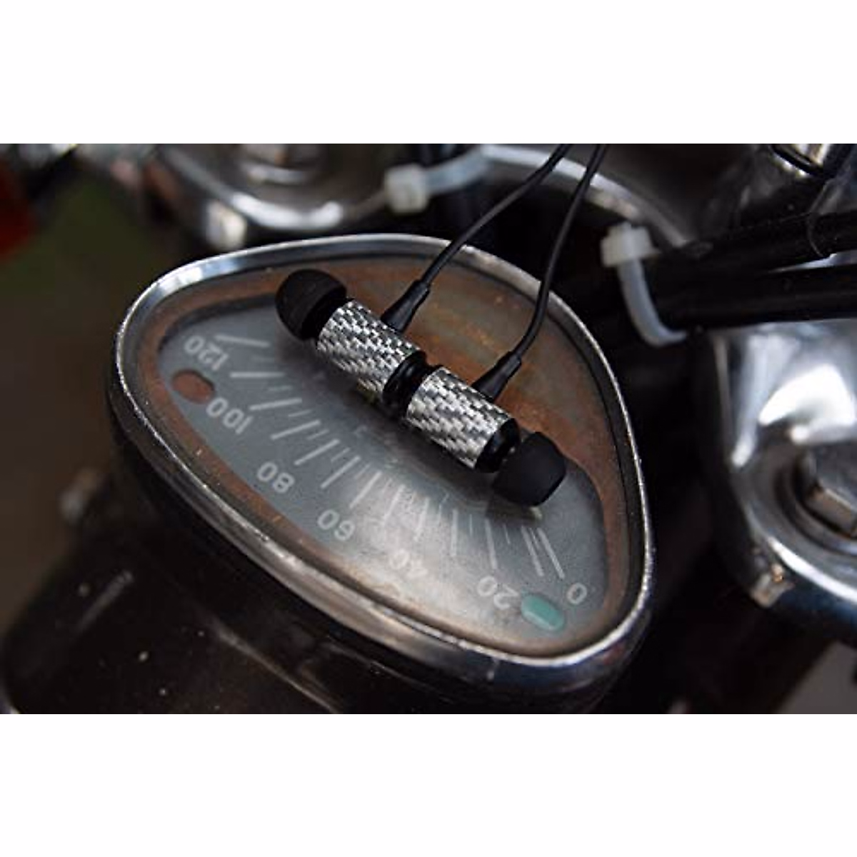 Reveal Bluetooth Earbuds - Magnetic, Wear on-The-go, Necklace Style Headphones Shop - Stylish Wireless Metallic in Ear Earphones Headset w/Microphone & Volume Control (Silver Metal Carbon Fiber)