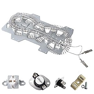 Dryer Heating Element（DC47-00019A）for Samsung, Thermal Fuse（ DC96-00887A） and （DC47-00016A）, Thermostat （DC47-00018A ）Dryer Repair Kit Replacement