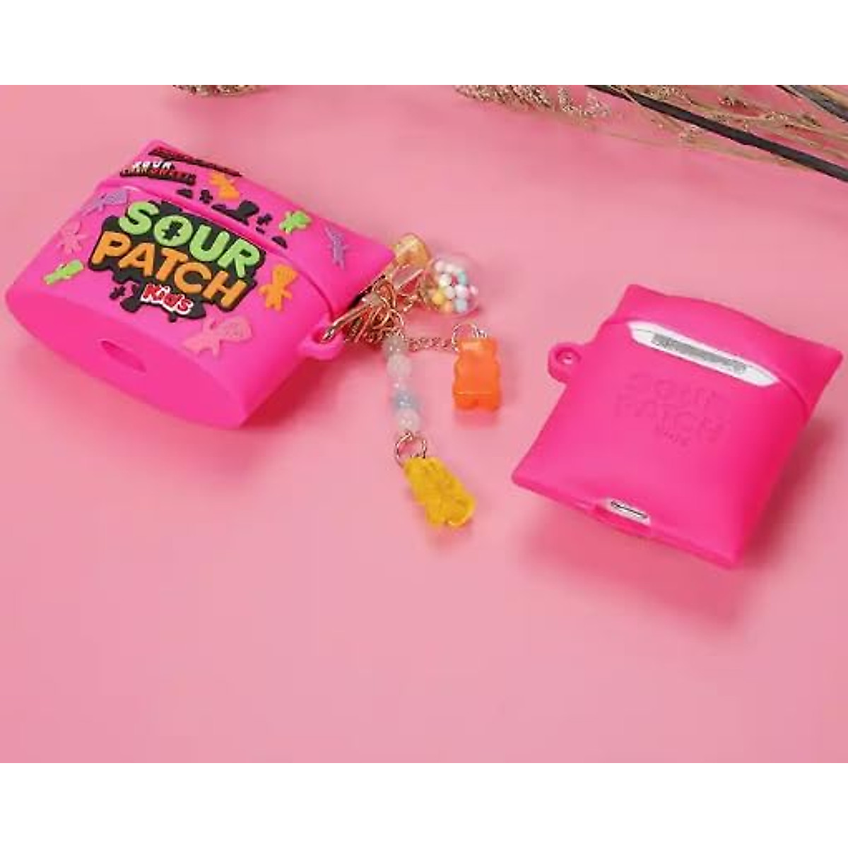 Sweet Body Pink Candy AirPod Case 3D Cartoon Funny Kawaii, Shockproof Protective Soft Silicone Case Skin Designed with Trendy Candy Keychain for AirPods 1&2, AirPods 3, and AirPods Pro (Airpods 3)