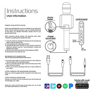 Tzumi PopSolo Professional Bluetooth Karaoke Microphone and Voice Mixer with Smartphone Holder – Great for Kids and Parties – Rose Gold