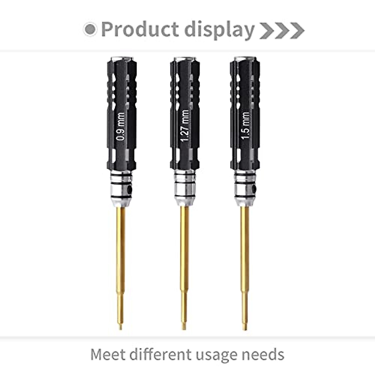 Hobbypark Mini RC Allen Wrench Set 0.9mm 1.27mm 1.5mm Hex Driver Screwdrivers & Wheel Nut Wrench for Axial SCX24 1/24 RC Crawler Car Tools