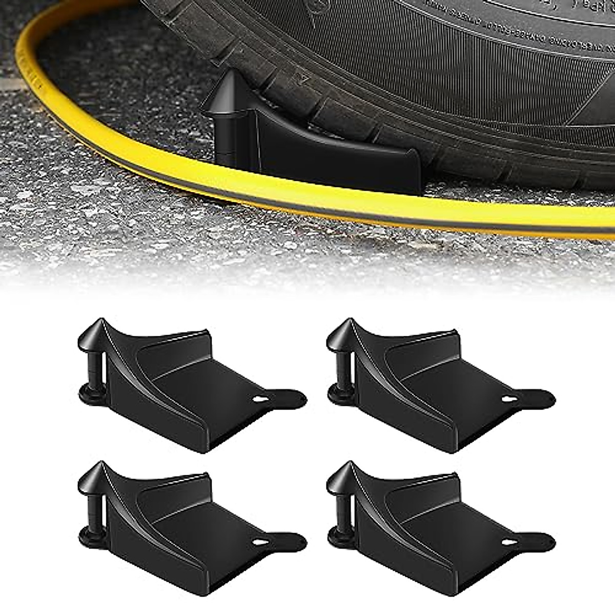 SHINEHOME 4 Pcs Car Hose Guide, Car Detailing Supplies Cleaning Tools Hose Guides for Car Washing, Tire Hose Roller Preventing Car Wash Hose Stuck Under The Tires, for All Types of Wheels (Black)