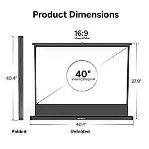 WEMAX Go Advanced Portable Laser Projector and 40 inch Portable Projector Screen