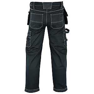 MS9 Men's Work Pants Casual Tactical Trousers Jeans with Holster Pockets Black