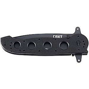 CRKT M21-14SFG EDC Folding Pocket Knife: Special Forces Everyday Carry, Black Serrated Edge Blade, Veff Serrations, Automated Liner Safety, Dual Hilt, G10 Handle, Reversible Pocket Clip