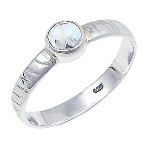 JewelForce Rainbow Moonstone Gemstone Band Ring 925 Sterling Silver Band Ring Men & Women Band Ring All Size Band Ring Gift Item Handmade Jewelry JSR-118K_US7.5