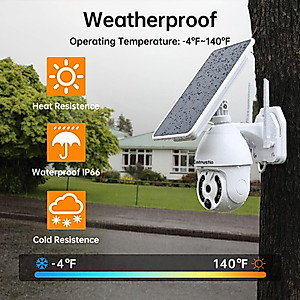Entrustio Solar Security Cameras Wireless Outdoor,20000mAh Battery Powered Camera,2.4G WiFi Surveillance Home Camera with Phone APP,IP66 Waterproof,Color Night Vision,2-Way Talk