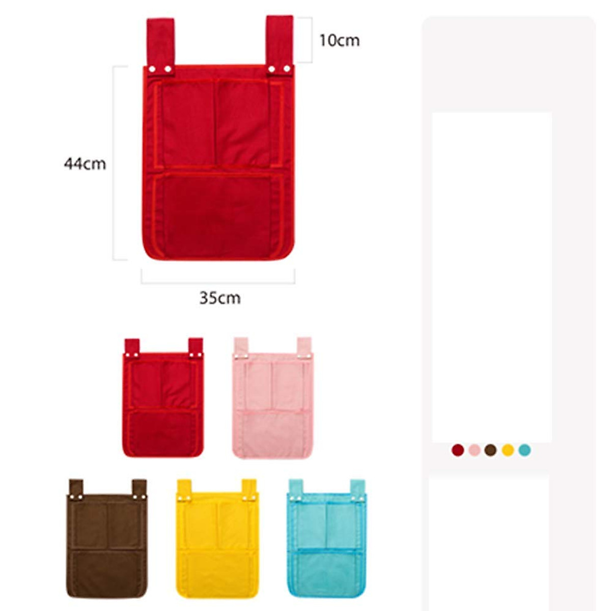 SiyuXinyi Pockets Bedside Storage Bag Caddy Hanging Diaper Organization for Baby Essentials, Hang on Crib, Practical hanging storage bag，Suitable Dormitory, double bed, Bedside storage！（red）