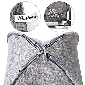 Winsterch Cat Bed for Indoor Cats,Kitten Bed,Cat Cave Bed,Warm Enclosed Covered Cat Tent,Outdoor Cave Bed House for Cats,Puppy or Small Pets (18.5'' x 18.5'' x 15.8'', Grey)