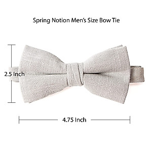 Spring Notion Mens' Linen Blend Suspenders and Bow Tie Set for Groomsmen Wedding, Sage 42 Inch
