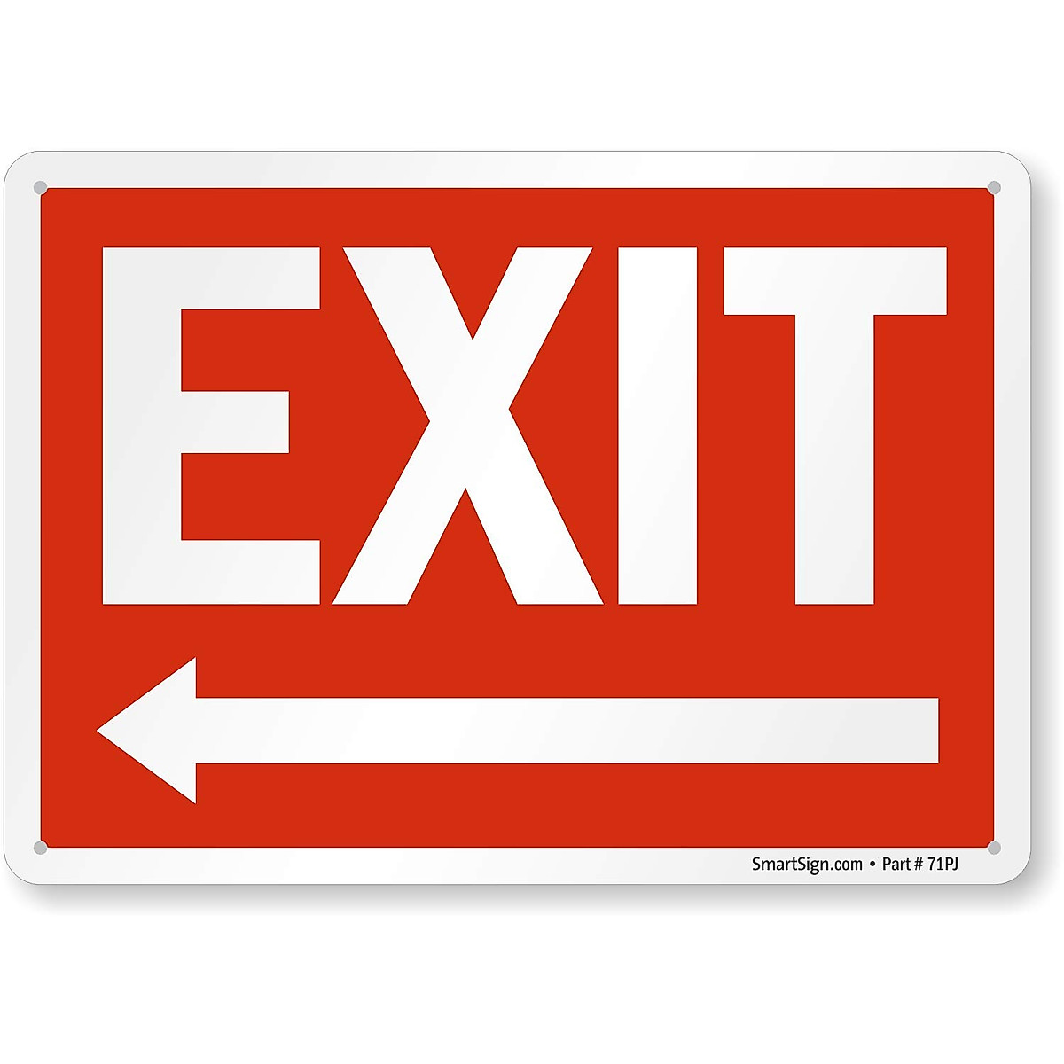 "Exit" Sign with Left Arrow by SmartSign | 10" x 14" Plastic