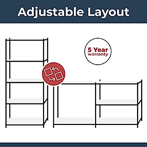 180cm x 120cm x 60cm, Black 5 Tier (175KG Per Shelf), 875KG Capacity Extra Deep Garage Shed Racking Storage Shelving Unit, 5 Year Warranty…