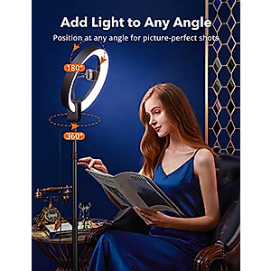 Ring Light with Stand, 12 inch LED Ring Light Features Upgraded Tripod & Remote Control, Selfie Light with Phone Holder Adjustable Height Smooth Dimming for Makeup Studio Portrait YouTube Vlog
