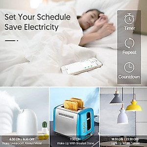 Smart Plugs That Work with Alexa Google Home Siri, Wireless 2.4G WiFi Outlet Controlled by Smart Life Tuya Avatar Controls APP, 10A Mini Socket Enchufe Inteligente with Timer, Round, 2 Pack