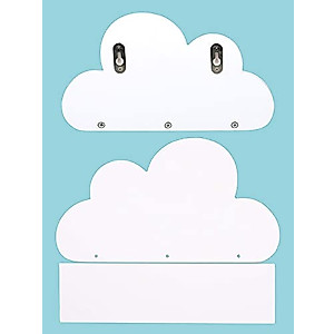 lieomo White Wooden Cloud Shelf Handmade for a Children’s Nursery Floating Shelf Design Shelving Baby Bedroom Decor Cloud Shelves Kids Room Wall Decor
